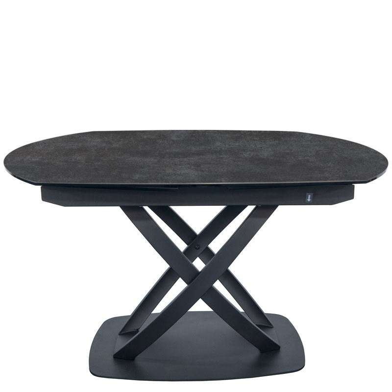 Table repas GIULIA 8 personnes Shadow. Ouverture d'allonges par rotation